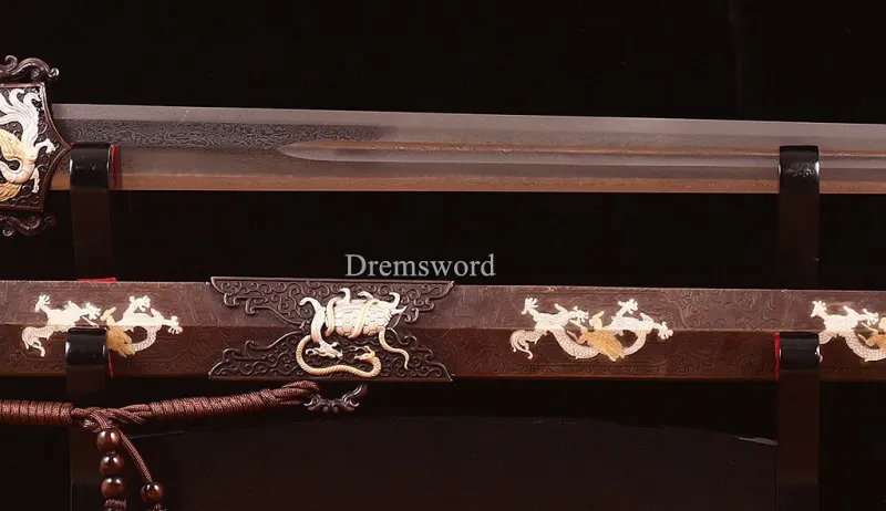 Handmade Damascus Folded Steel Jian Traditional Chinese Sword Sharp ...