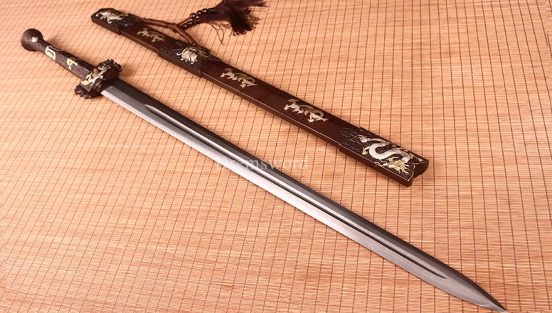 Handmade Damascus Folded Steel Jian Traditional Chinese Sword Sharp ...
