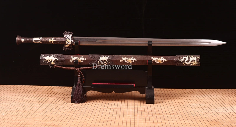 Handmade Damascus Folded Steel Jian Traditional Chinese Sword Sharp ...