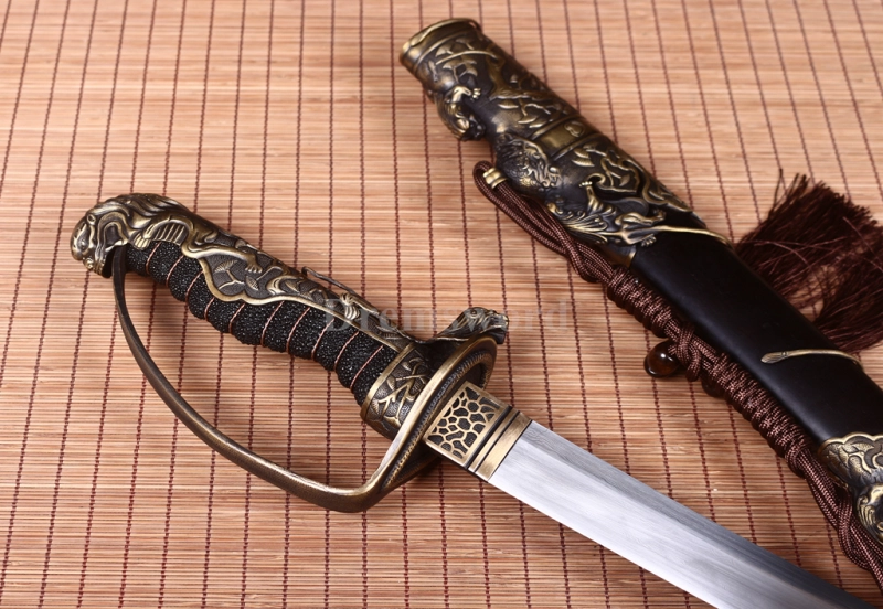 Battle Ready Abrasive Folded Steel Clay Tempered Japanese Saber Samurai ...