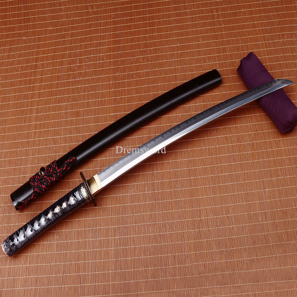L6 Steel Clay tempered Hadori-polishing Steel Wakizashi Japanese ...