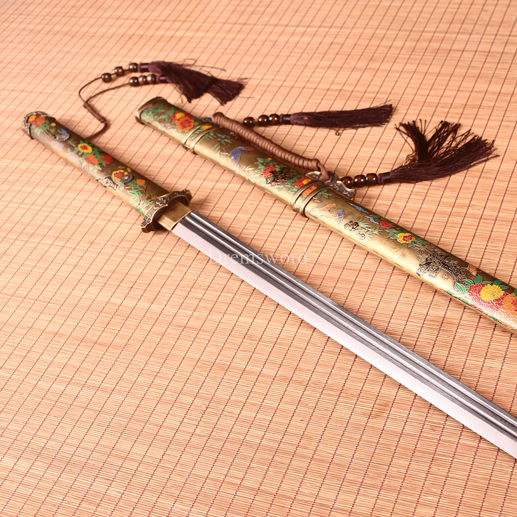 Handmade Damascus Folded Steel Tang Dao Traditional Chinese Sword ...