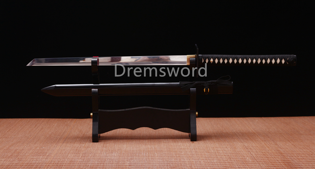 Handmade Clay tempered T10 Steel black sword ninjato Japanese Samurai ...