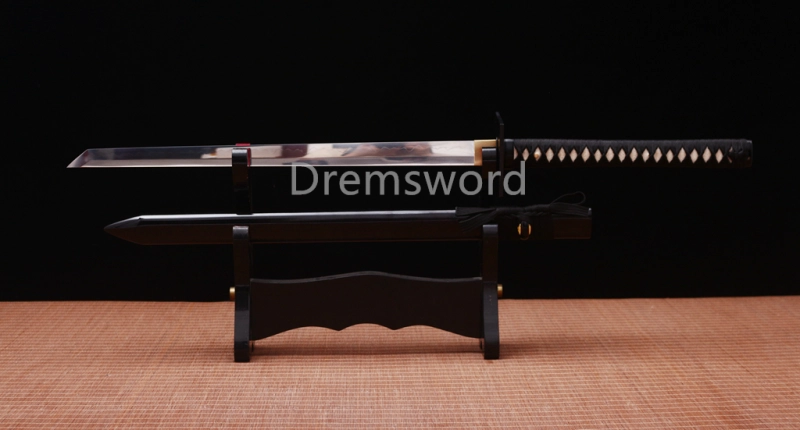 Handmade Clay tempered T10 Steel black sword ninjato Japanese Samurai ...