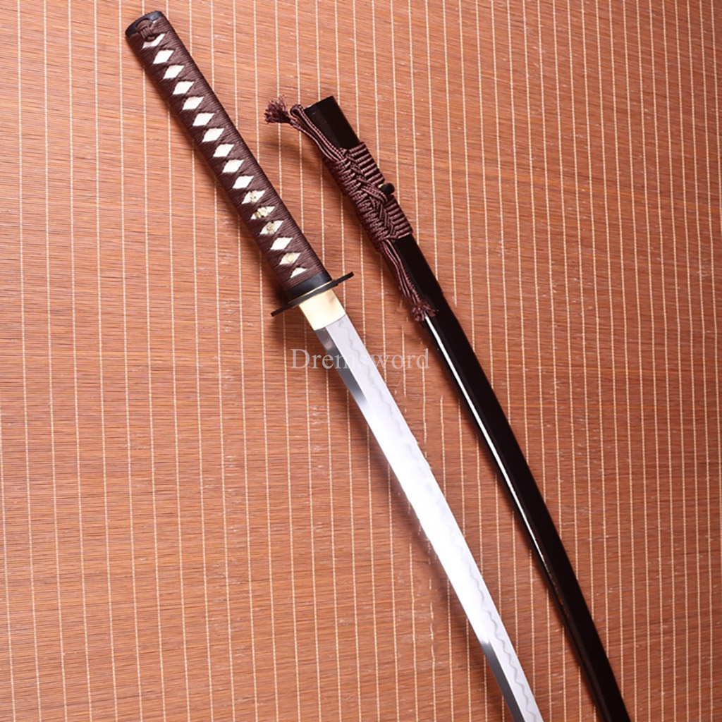 Hadori-polishing Clay tempered T10 Steel coffee Japanese Samurai katana ...