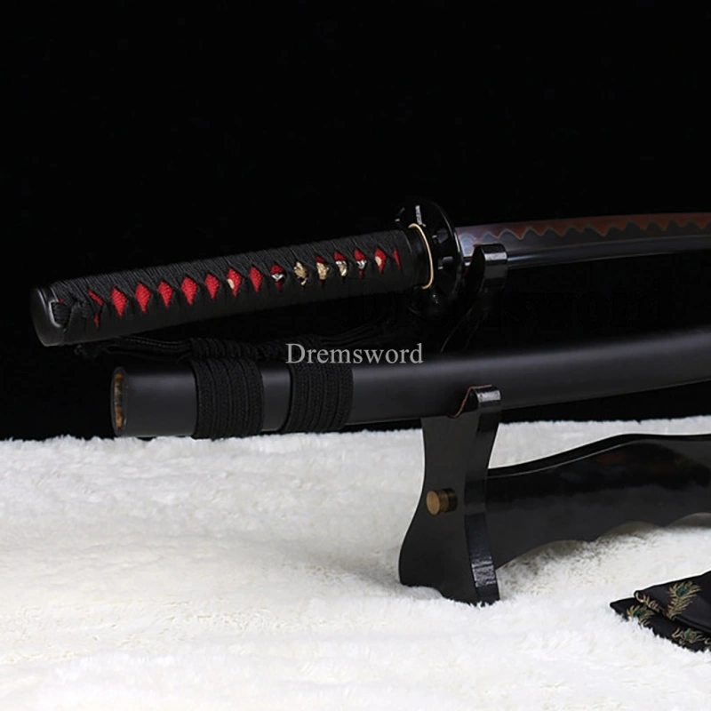 Fully hand forged damascus folded steel clay tempered japanese Katana ...