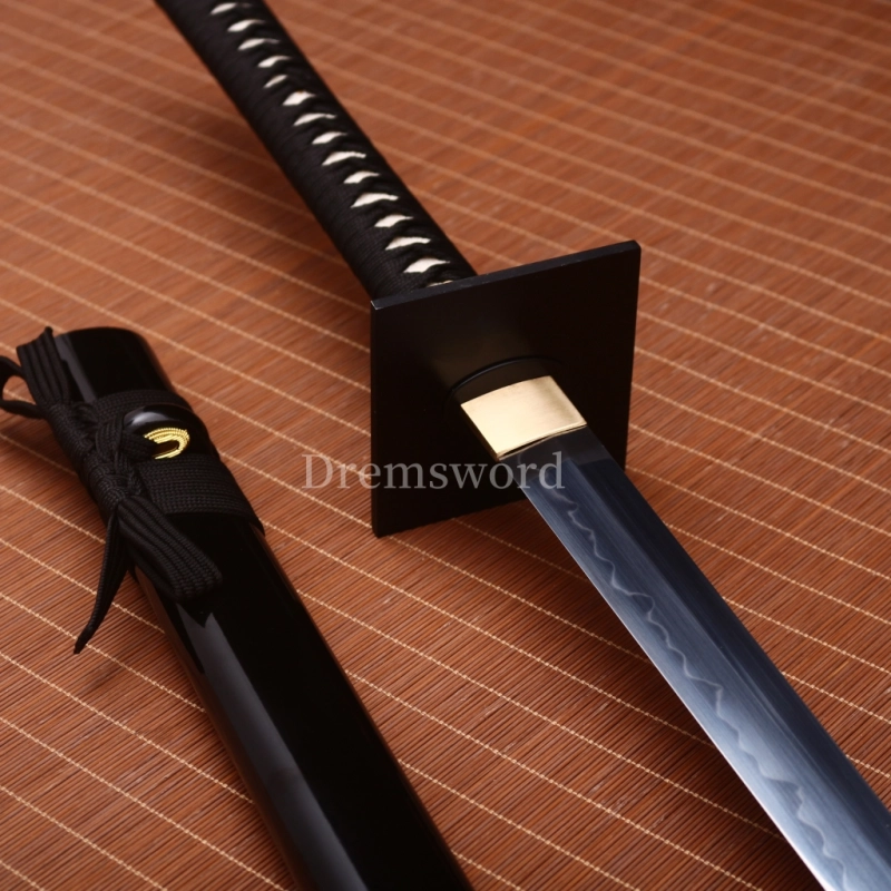 Handmade Clay tempered T10 Steel black sword ninjato Japanese Samurai ...