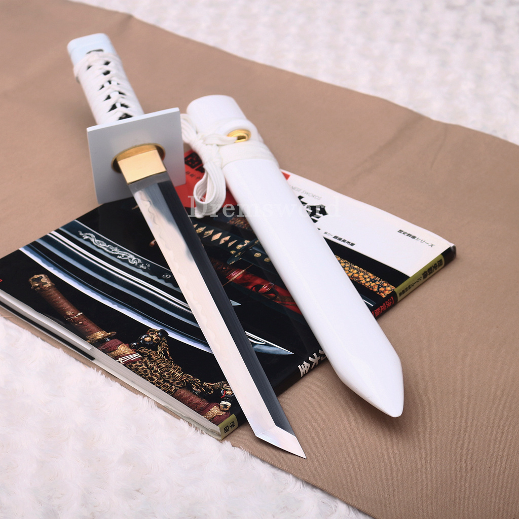 19" White T10 Clay Tempered Ninjato Tanto Japanese Ninja Sword KAMASU ...