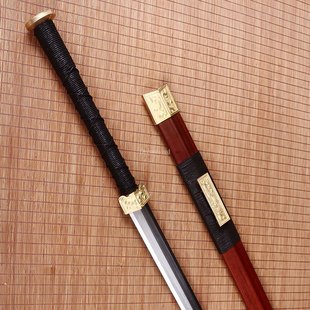 Damascus Folded Steel Han Jian Traditional Chinese Sword Handmade ...