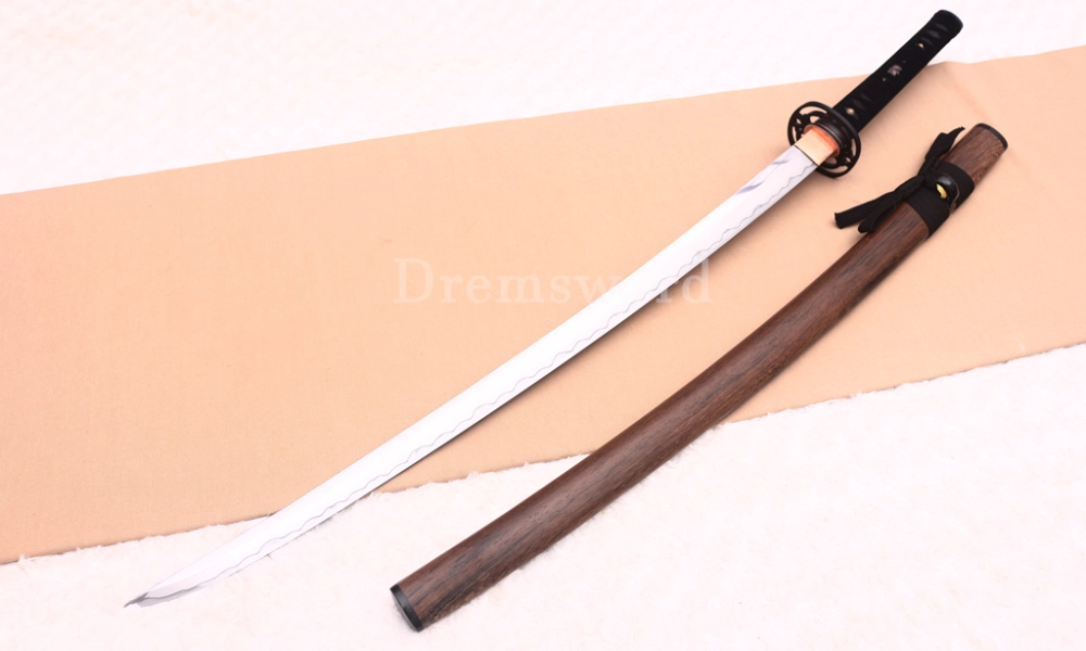T10 Clay Tempered Hadori Polishing Suguha Hamon Katana Japanese Samurai ...