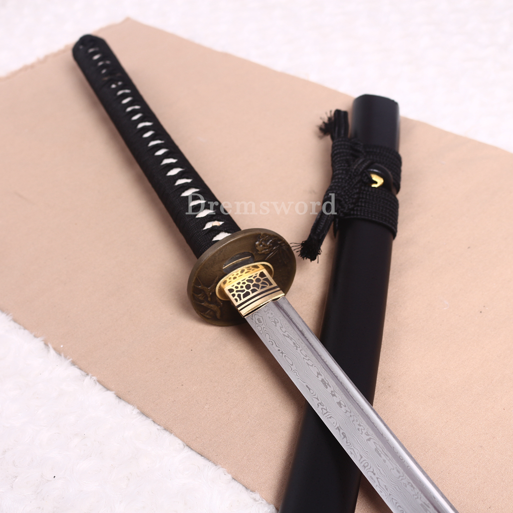 43"Damascus Folded Steel Nodachi Long Katana Shobu-Zukuri Japanese ...