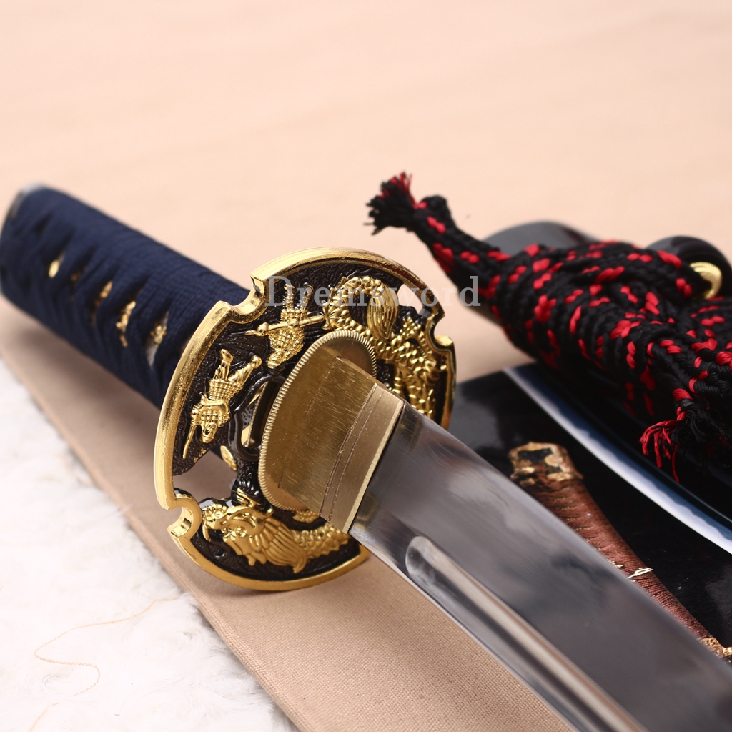 Honsanmai Clay Tempered Katana Japanese Samurai Sword Hadori Polishing ...