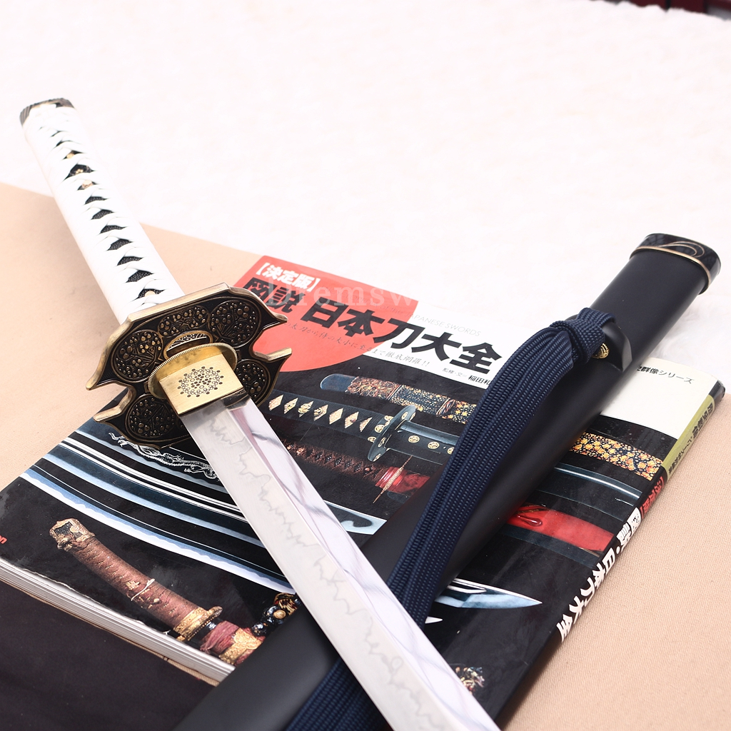 Handmade L6 Steel Katana Japanese Samurai Sword Triangle Blood Groove ...