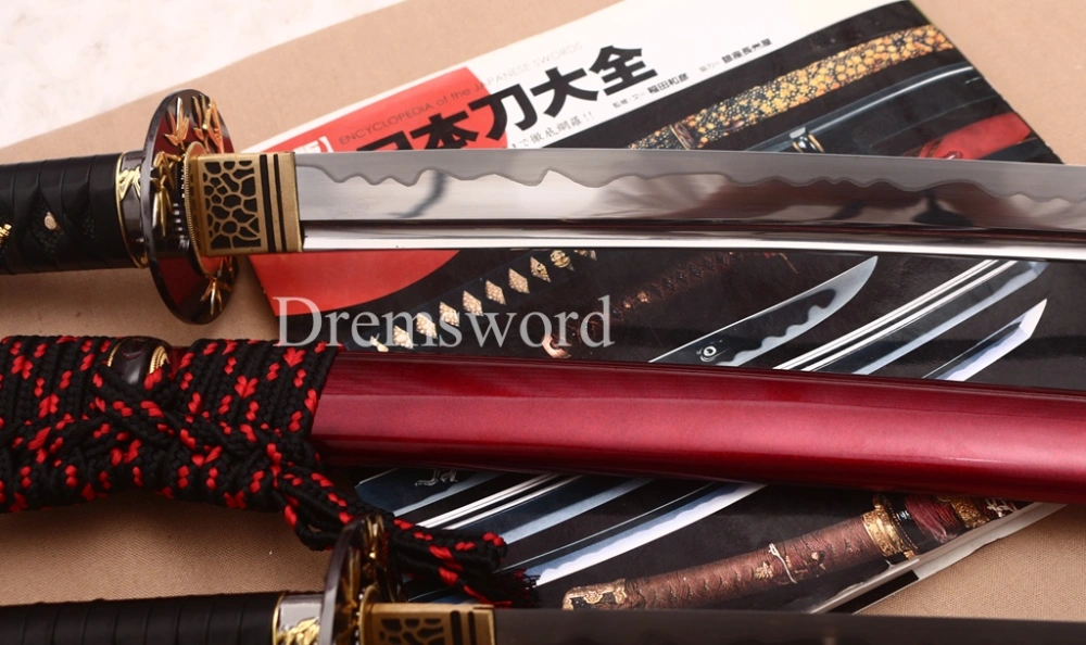 9260 Spring Steel Daisho Katana + Wakizashi Set with Horn Saya Japanese ...