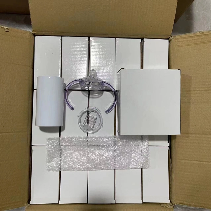 Alwin USA Warehouse 12oz Sublimation Sippy Cups with 2 Lids and Plastic Straw