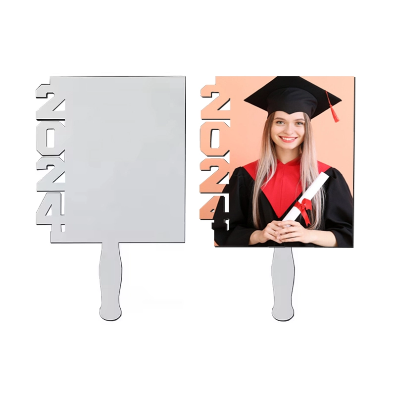 Alwin MDF Graduation Sublimation Blanks Photo Frame Handheld Fan 2024