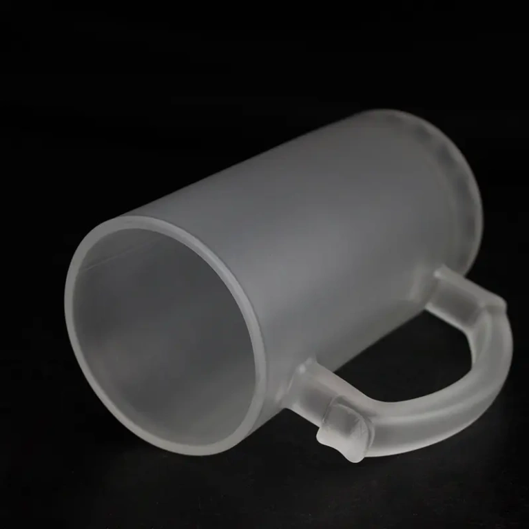 Alwin USA RTS Wholesale 16oz Matte Sublimation Glass Cup with Handle