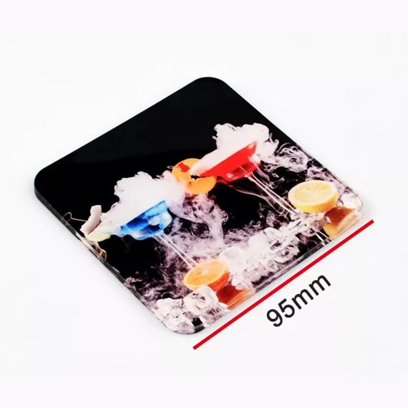 Alwin China RTS Sublimation Blank Acrylic Coasters round and square shape 95*95*4mm