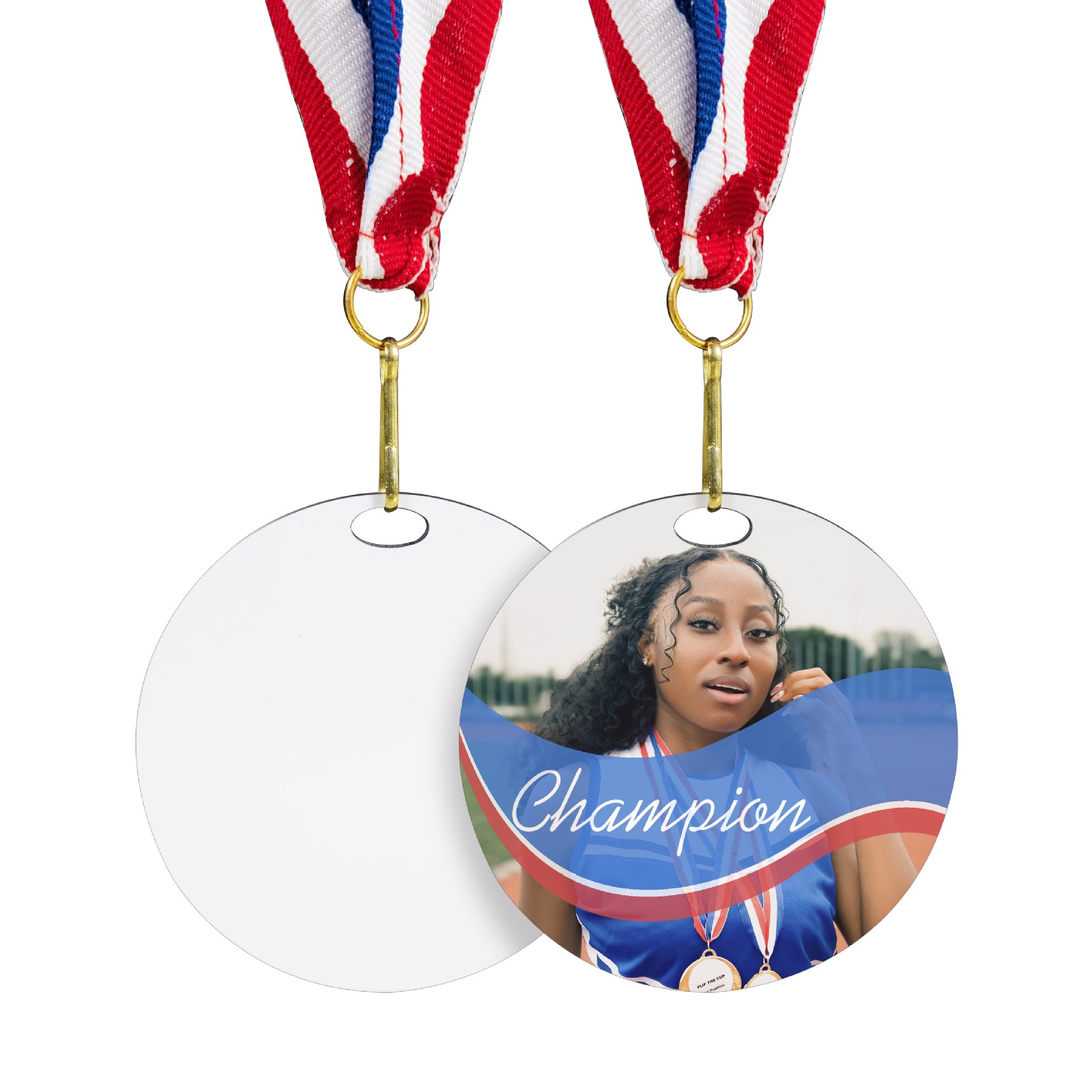 Alwin China RTS Sublimated blank MDF board medal double-sided sublimation