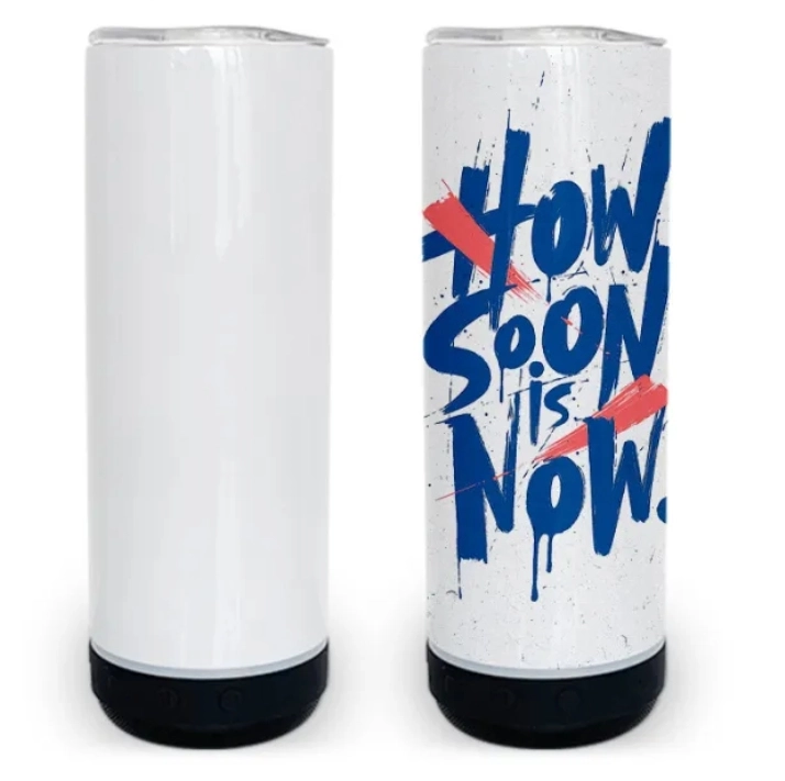 Alwin US warehouse RTS 20oz sublimation black speaker bottom tumblers with straw