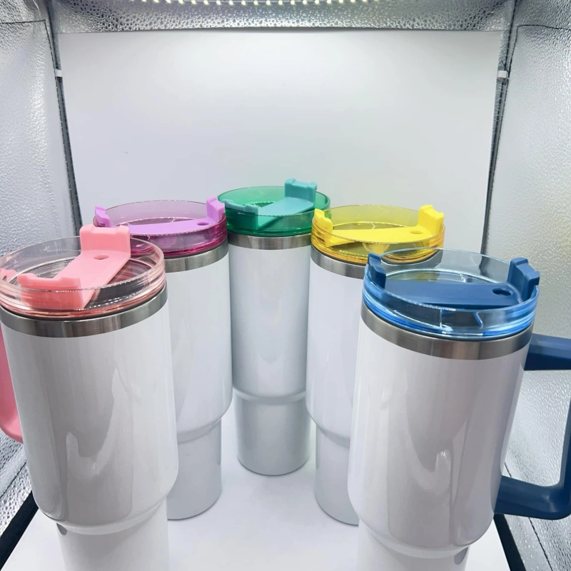 Alwin USA RTS 40oz stainless steel tumbler Mixed colors Sublimation blank tumblers with Handle
