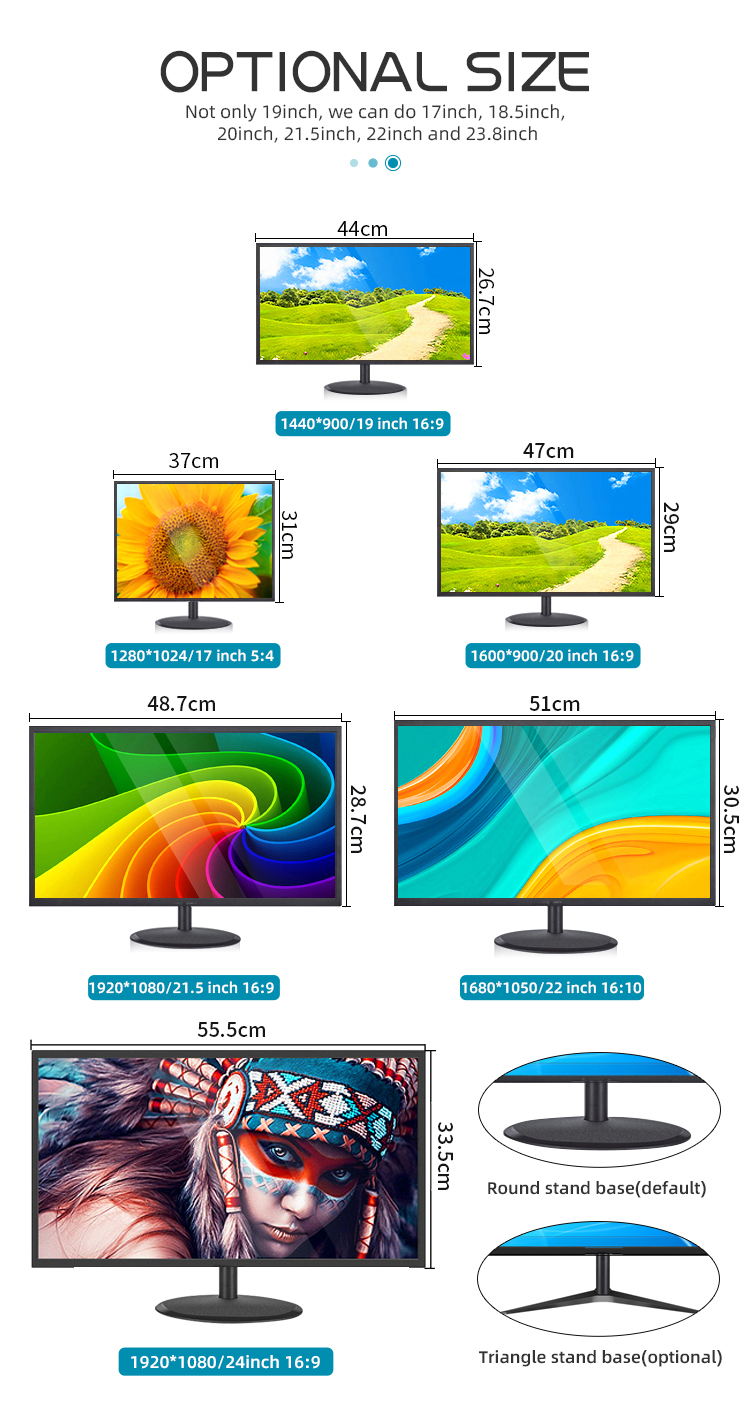 19inch Fla 3 narrow edge FHD Computer Monitor