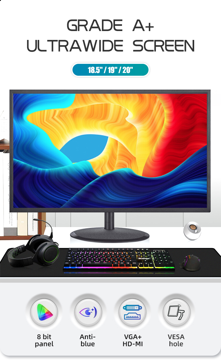 19inch Fla 3 narrow edge FHD Computer Monitor