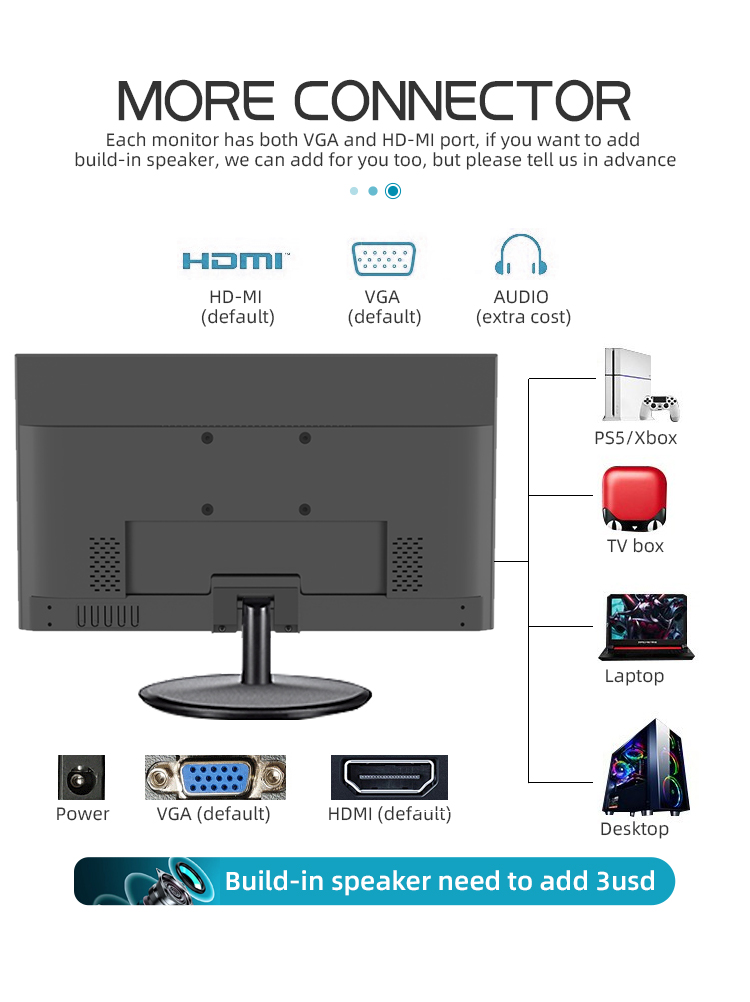 19inch Fla 3 narrow edge FHD Computer Monitor