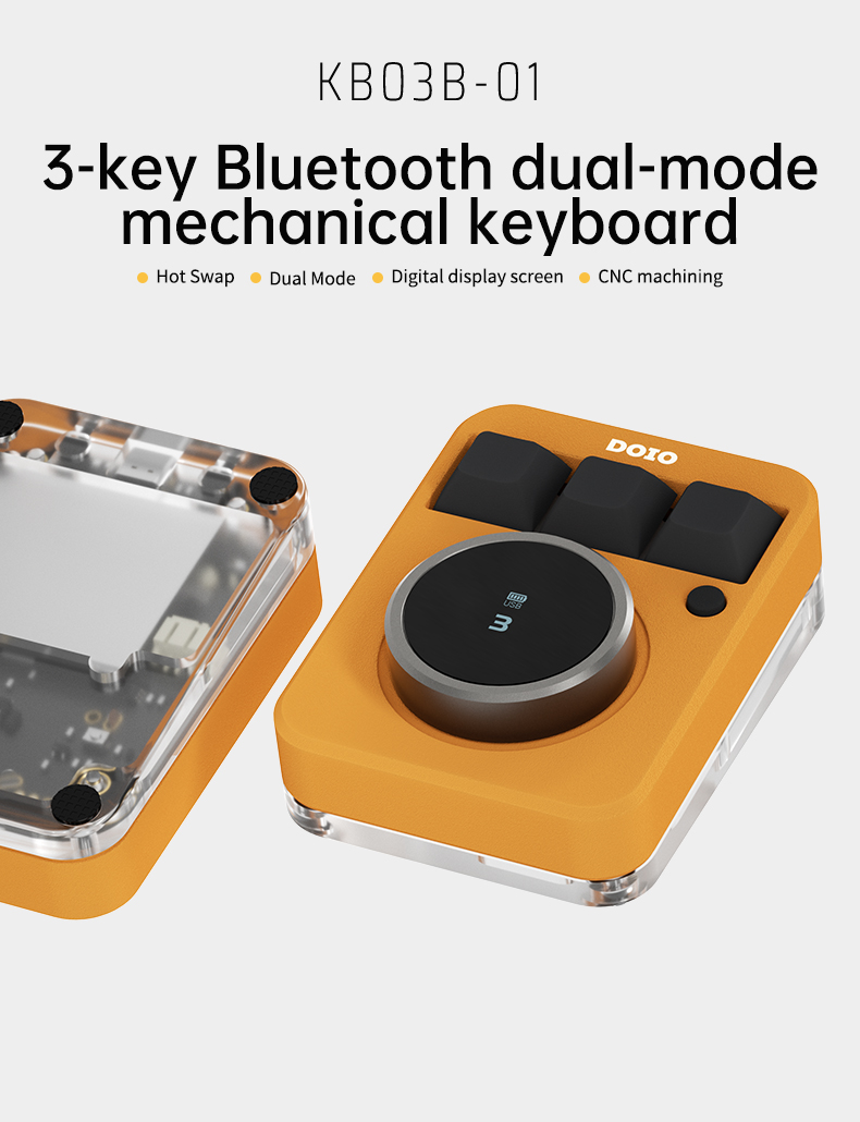 3 keys Programmable Multifunction Mechanical keyboard Version Bluetooth