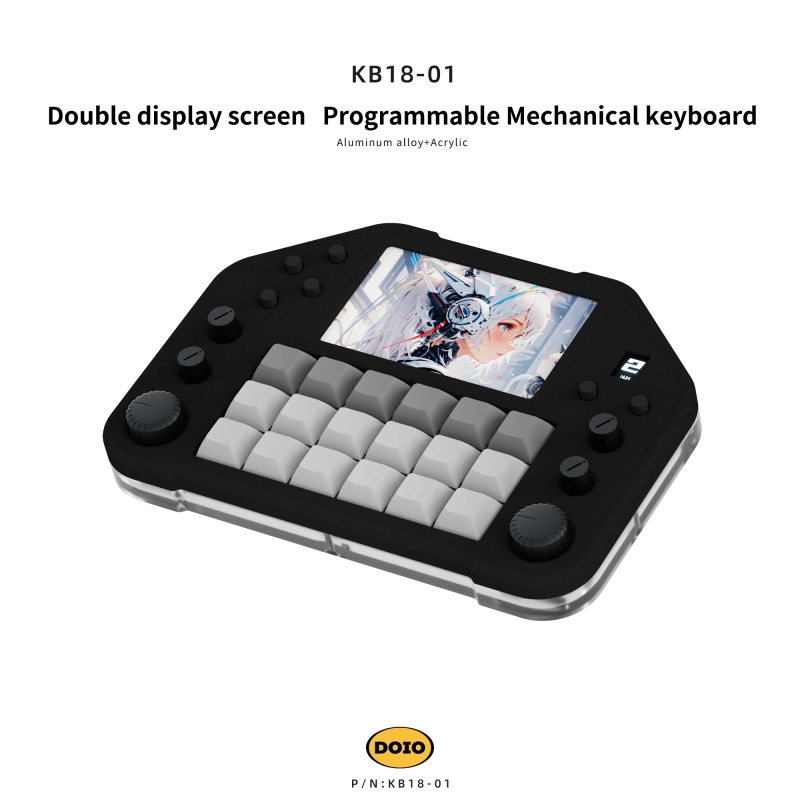 18 keys Programmable Multifunction Mechanical keyboard Translucent acrylic