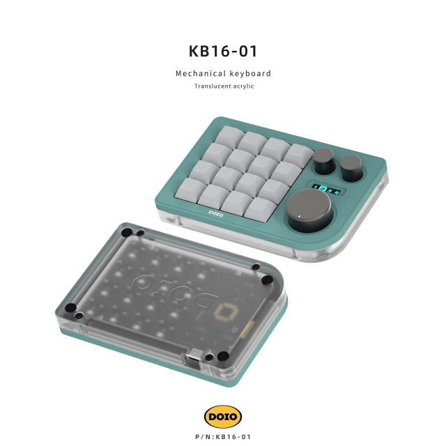 16 keys Programmable Multifunction Mechanical keyboard Translucent acrylic