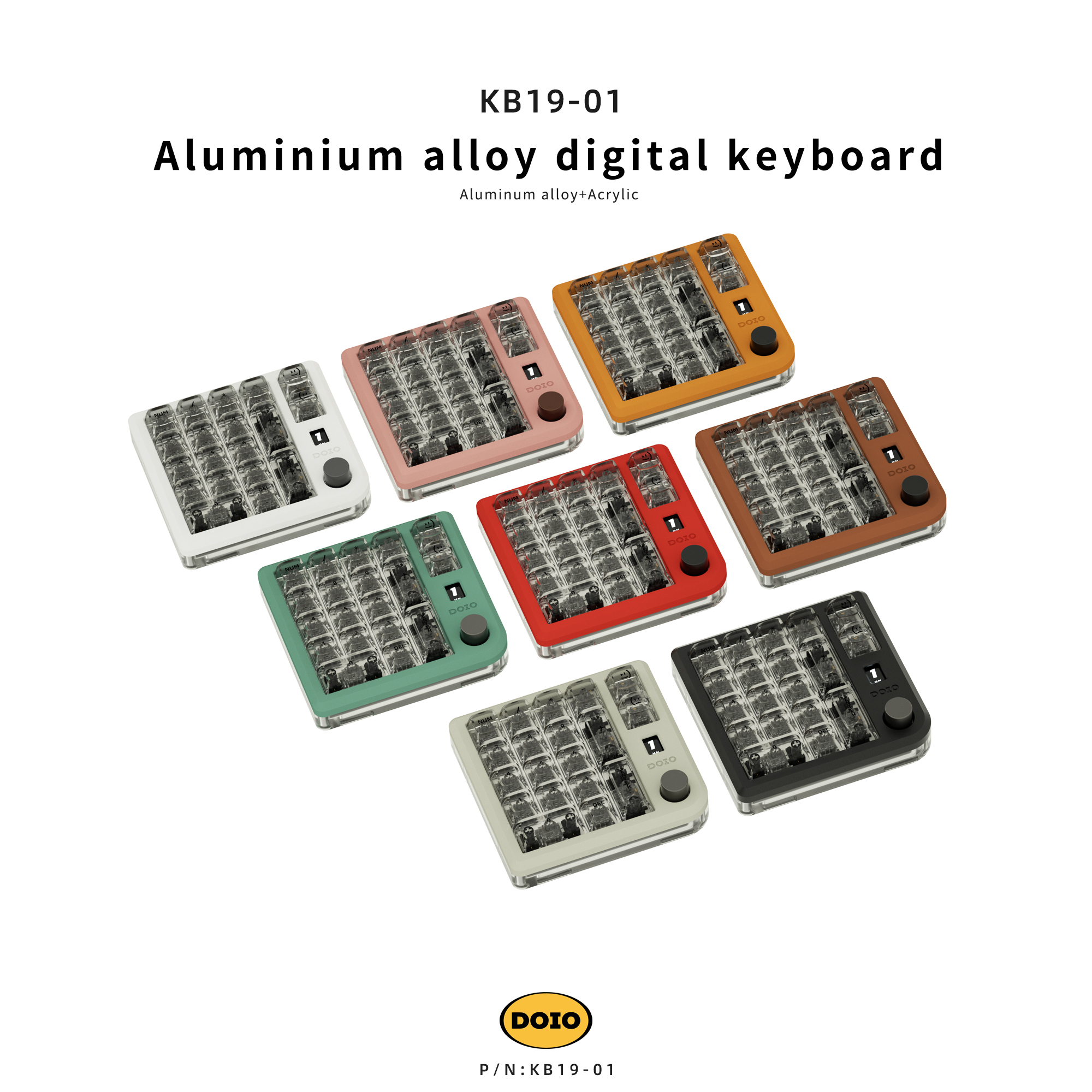 19 keys Programmable Multifunction Mechanical keyboard Translucent acrylic