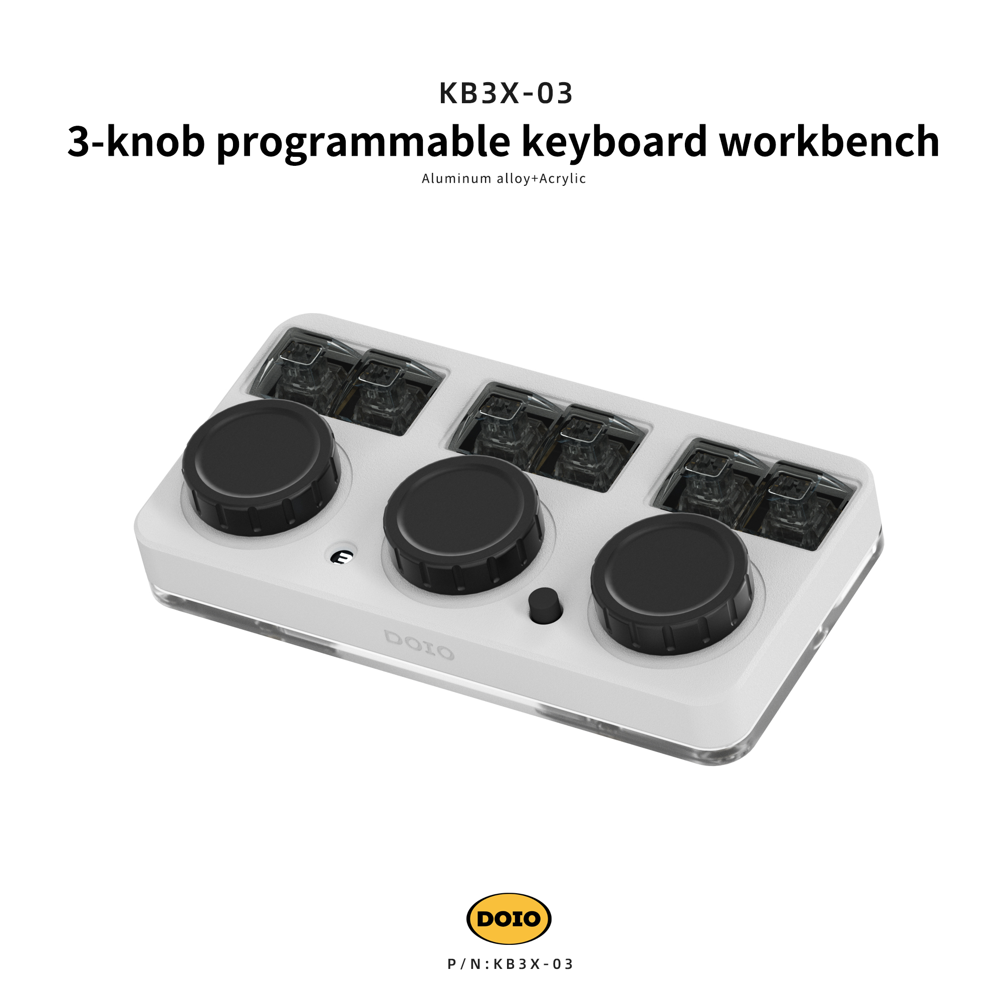 DOIO 3-knob programmable keyboard workbench