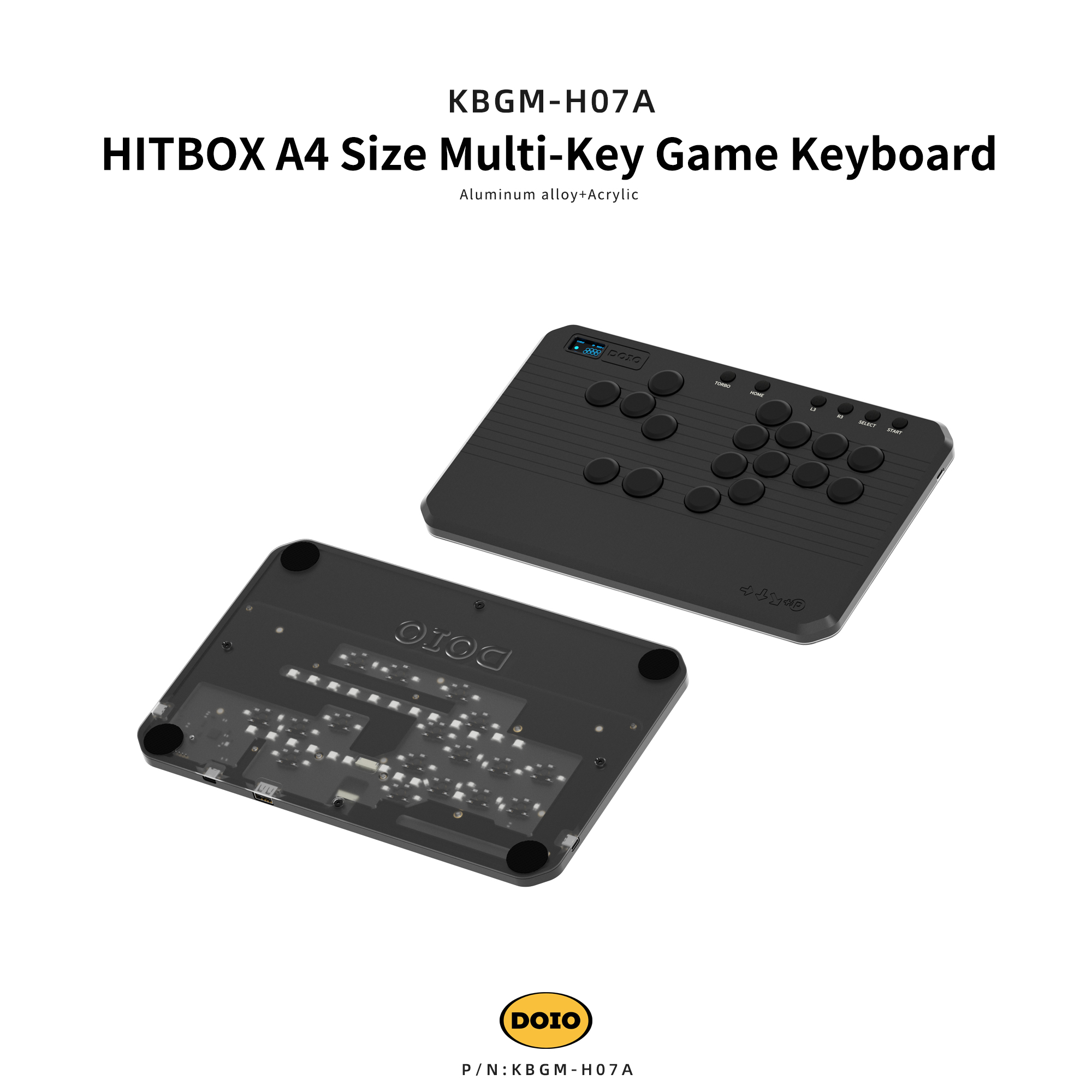 HITBOX A4 Size Multi-Key Game Keyboard KBGM-H07A