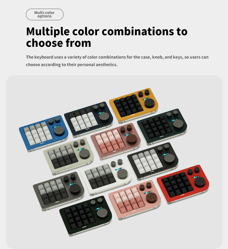 DOIO 16 keys Programmable Multifunction Mechanical keyboard Translucent acrylic KB16-01