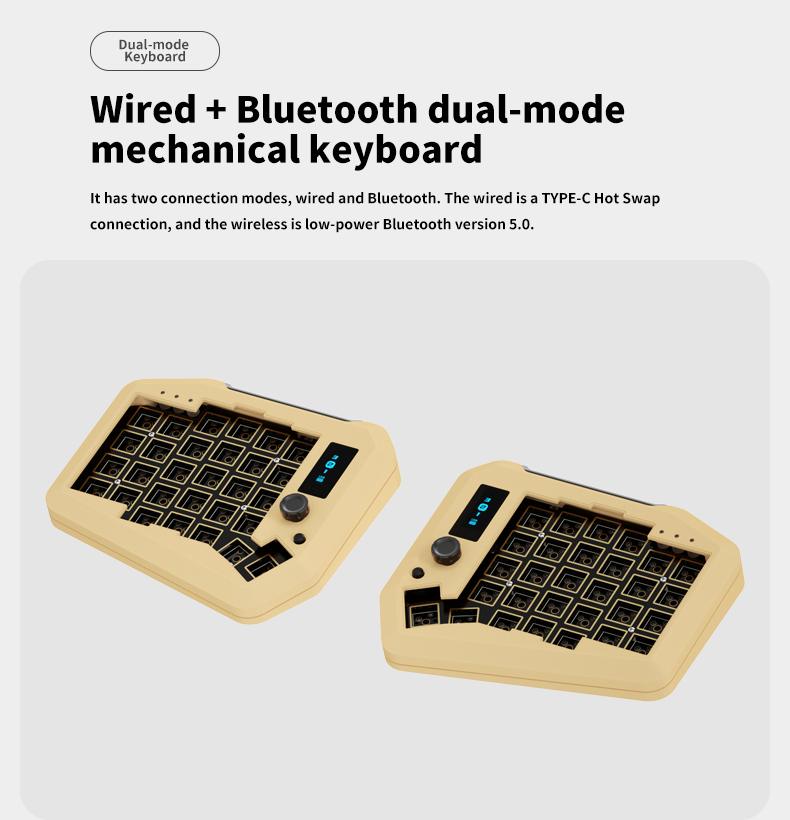 sofle split keyboard bluetooth dual-mode mechanical keyboard kit KB29B-01