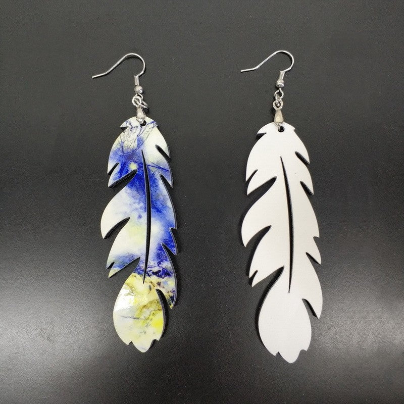 ERG11-Sublimation MDF Feather Earring