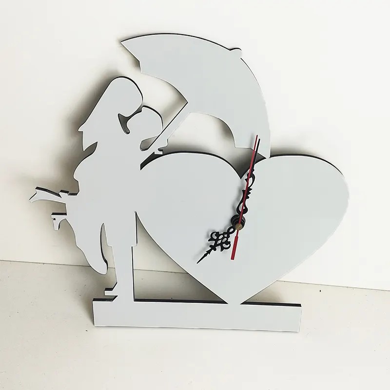 Sublimation MDF Lovers Under Umbrella Clock Blanks Wholesale Wood Wall ...