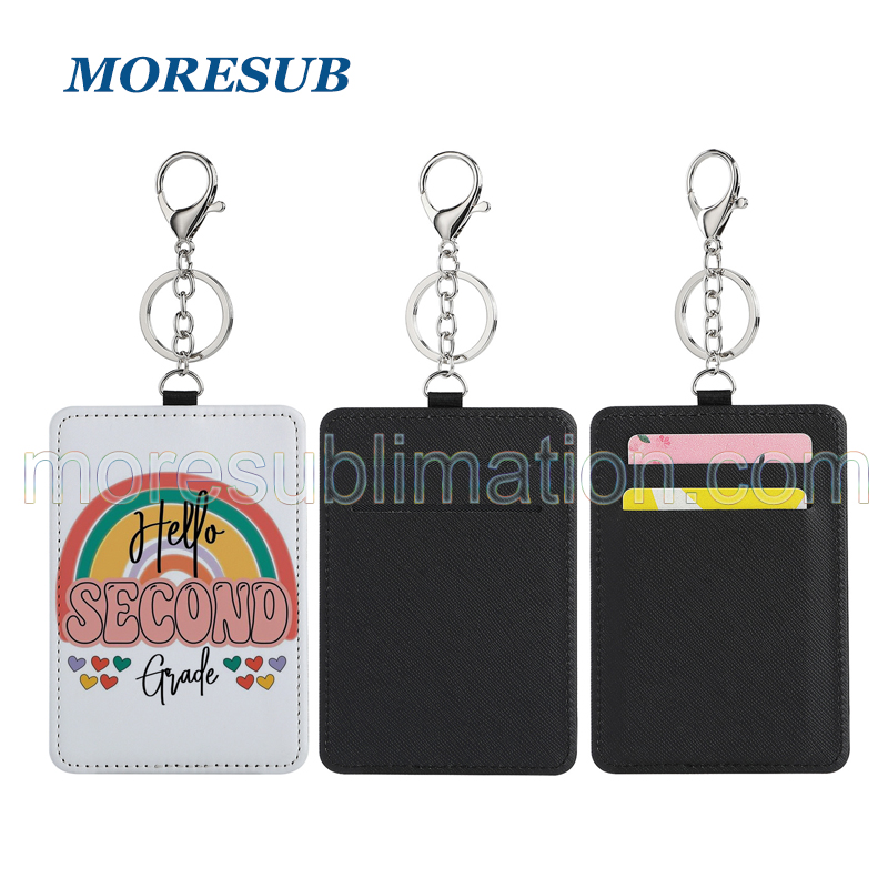 PUC06-Sublimation PU Leather Card Holder With Keychain
