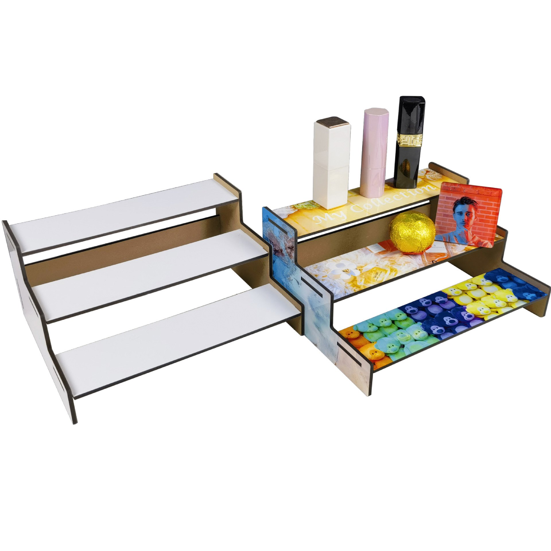 Sublimation Display Stand Cosmetics Toy Display Stand MDF Desktop Stand ...
