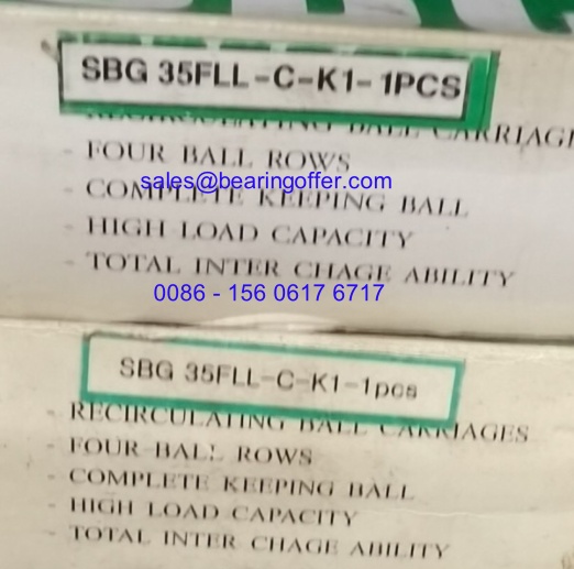 SBG35FLL-C-K1 Linear Guide Carriage 35x100x138.1 Ball Bearing SBG35FLL ...