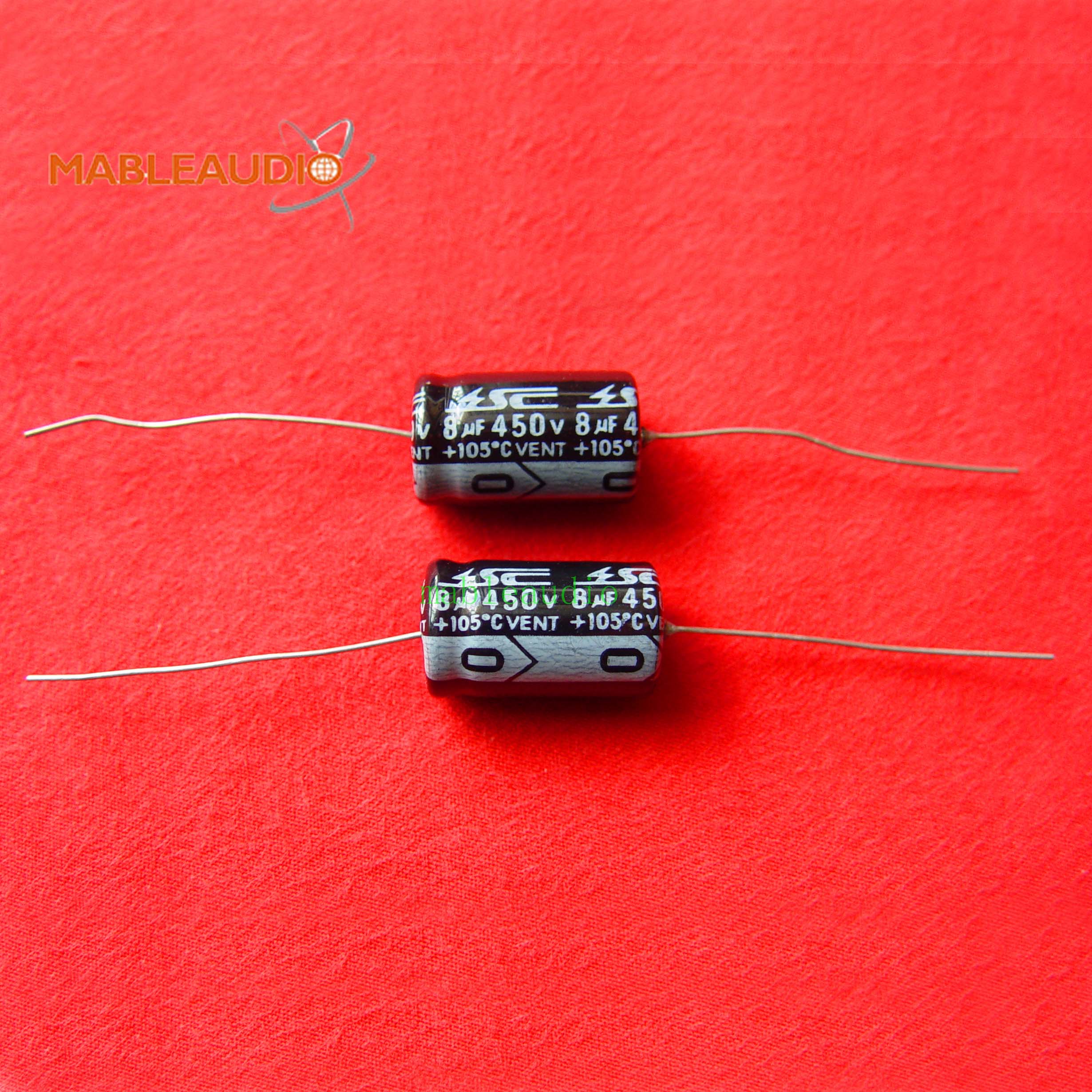 MAEC0007 10pcs 450V 8uF axial Electrolytic capacitors