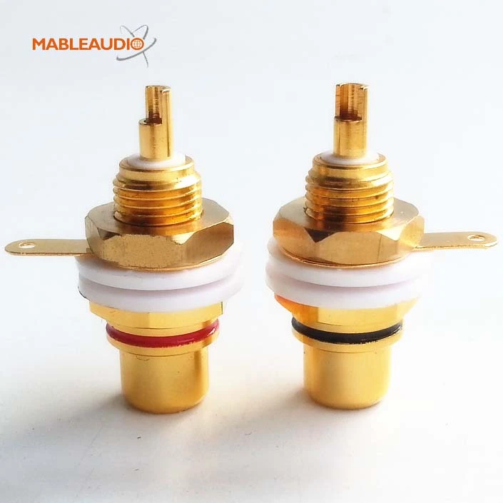 MAEZ0001 EIZZ EZ-101 24K Gold plated female RCA Jack Panel mount with ...