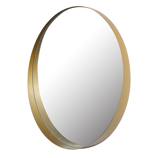 Round Mirror with Golden Frame