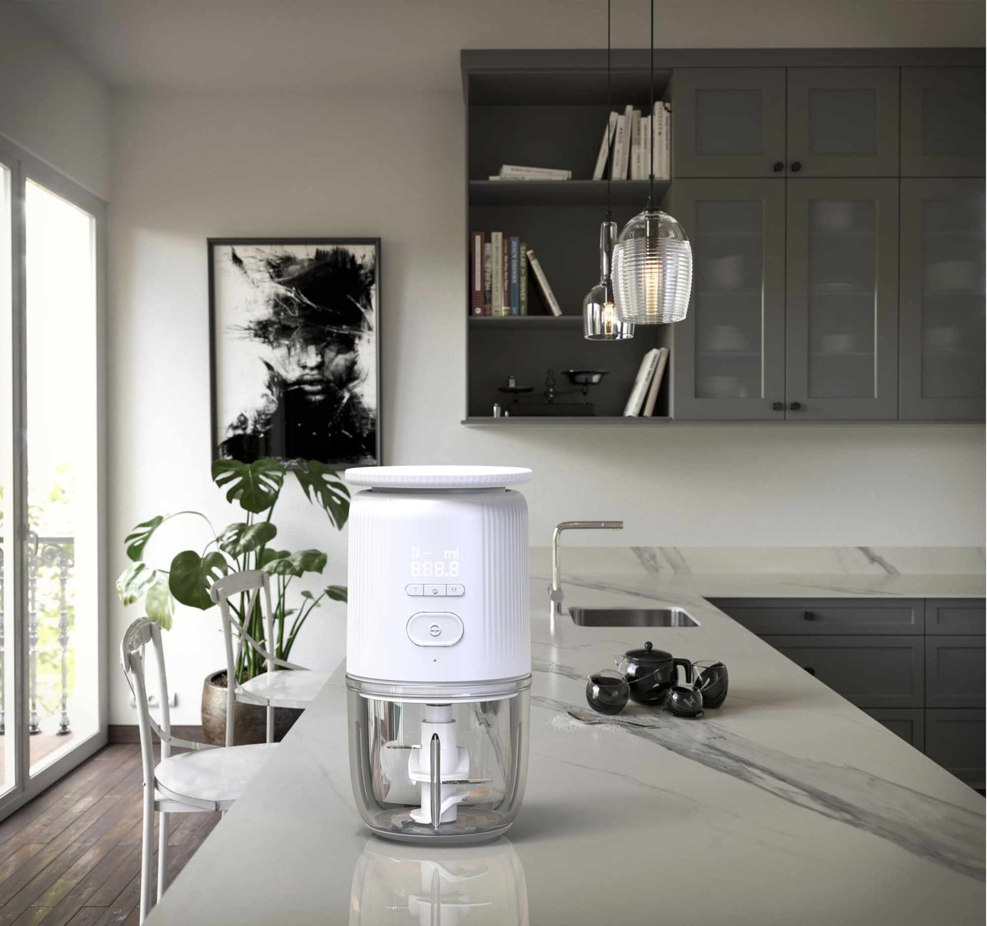 Battery-Powered Portable Weighing Cuisine Chopper Whole/ OEM/ ODM