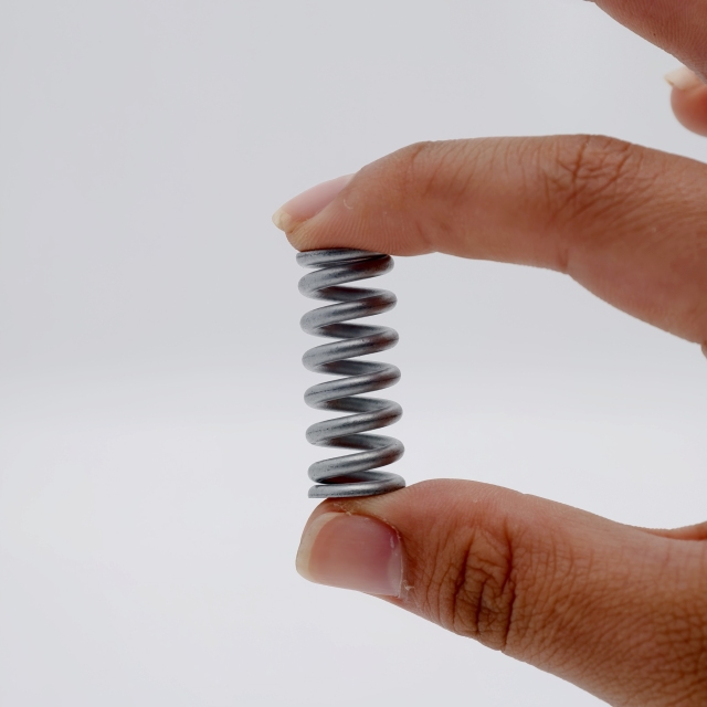 compressed metal spring
