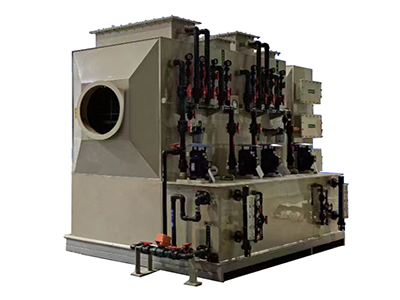 Horizontal wet deodorization scrubber