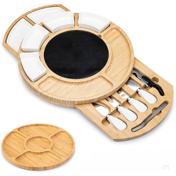 Large Charcuterie Board Gift Set Bamboo Cheese Board Set