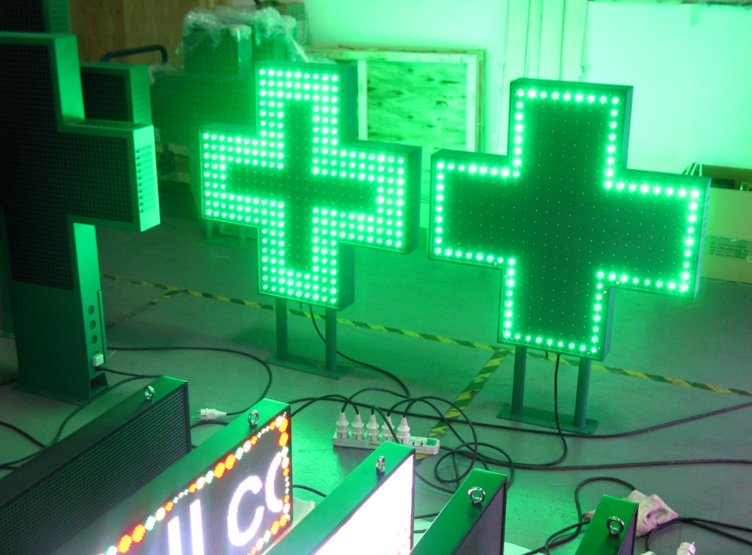 600mm Flashing pharmacy cross LED simple led cross displays outdoor ...