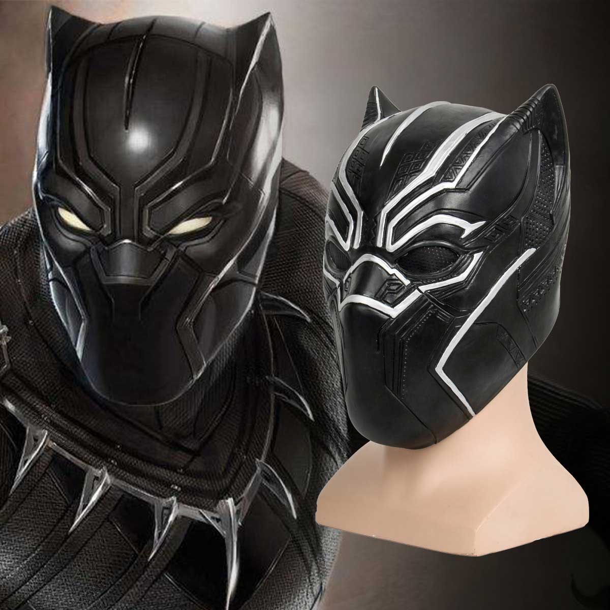 Black Panther T'Challa Halloween Cosplay Mask Avengers 3 Captain ...